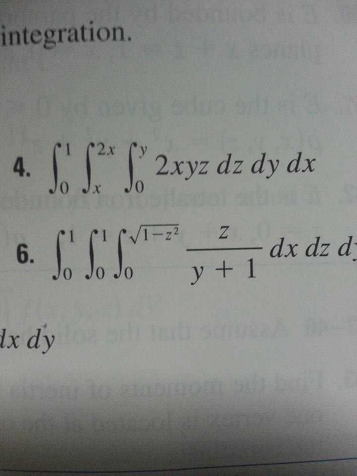Solved 2xyz dz dy dx z/y + 1 dx dz dy | Chegg.com