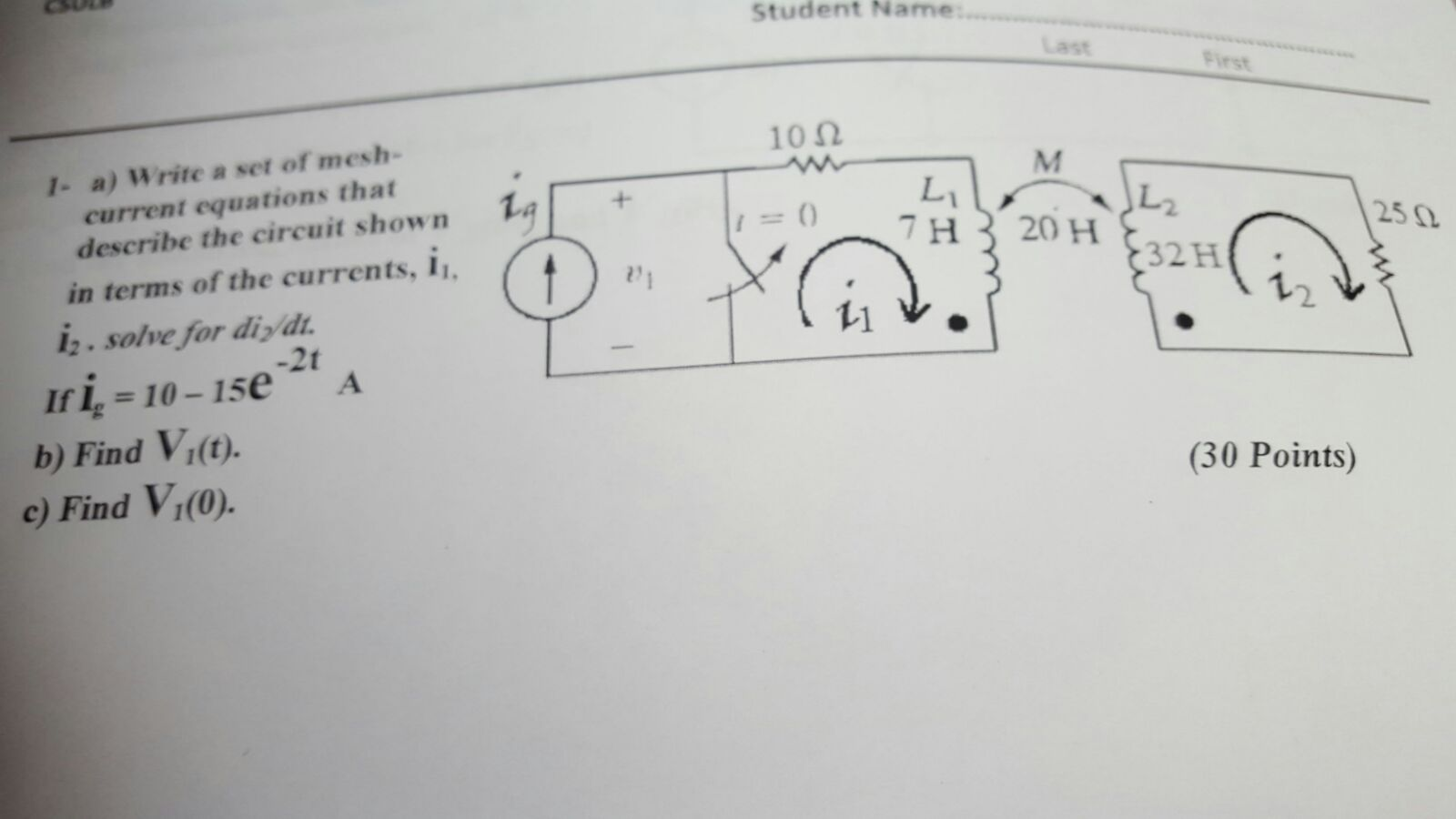 Solved Write a set of mesh current equations that describe | Chegg.com