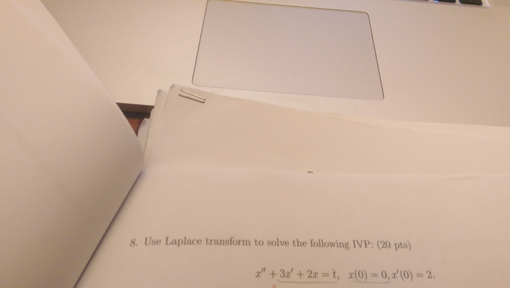 Solved 8. Use Laplace transform to solve the following, IVP: | Chegg.com