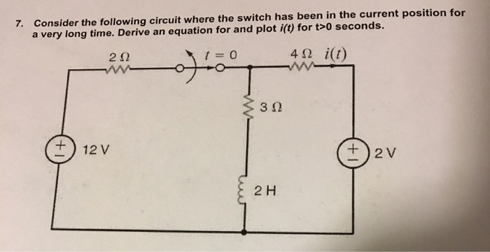 Solved Consider the following circuit where the switch has | Chegg.com