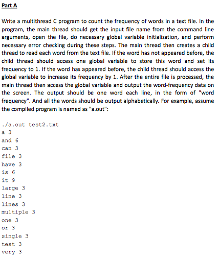 Write A Multithread C Program To Count The Frequency 