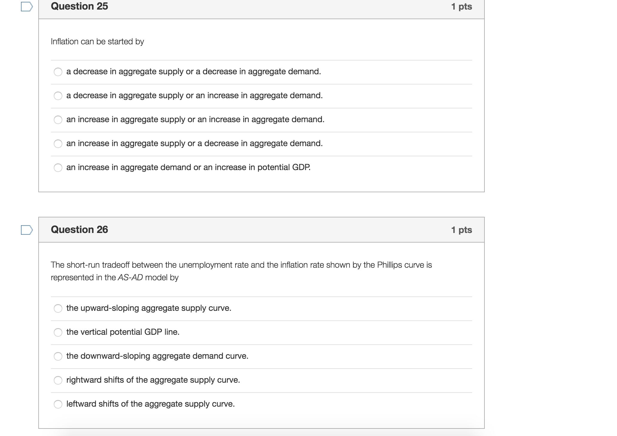 Solved Inflation can be started by a decrease in aggregate | Chegg.com