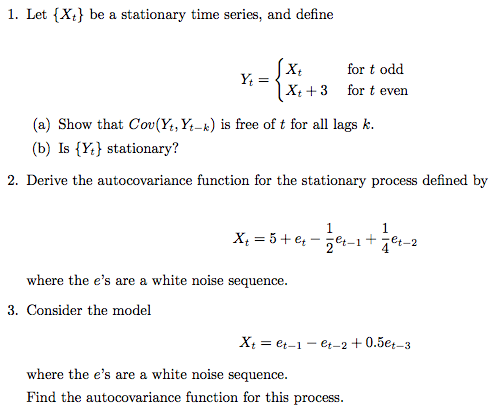 Solved Let {X_t} be a stationary time series, and define | Chegg.com