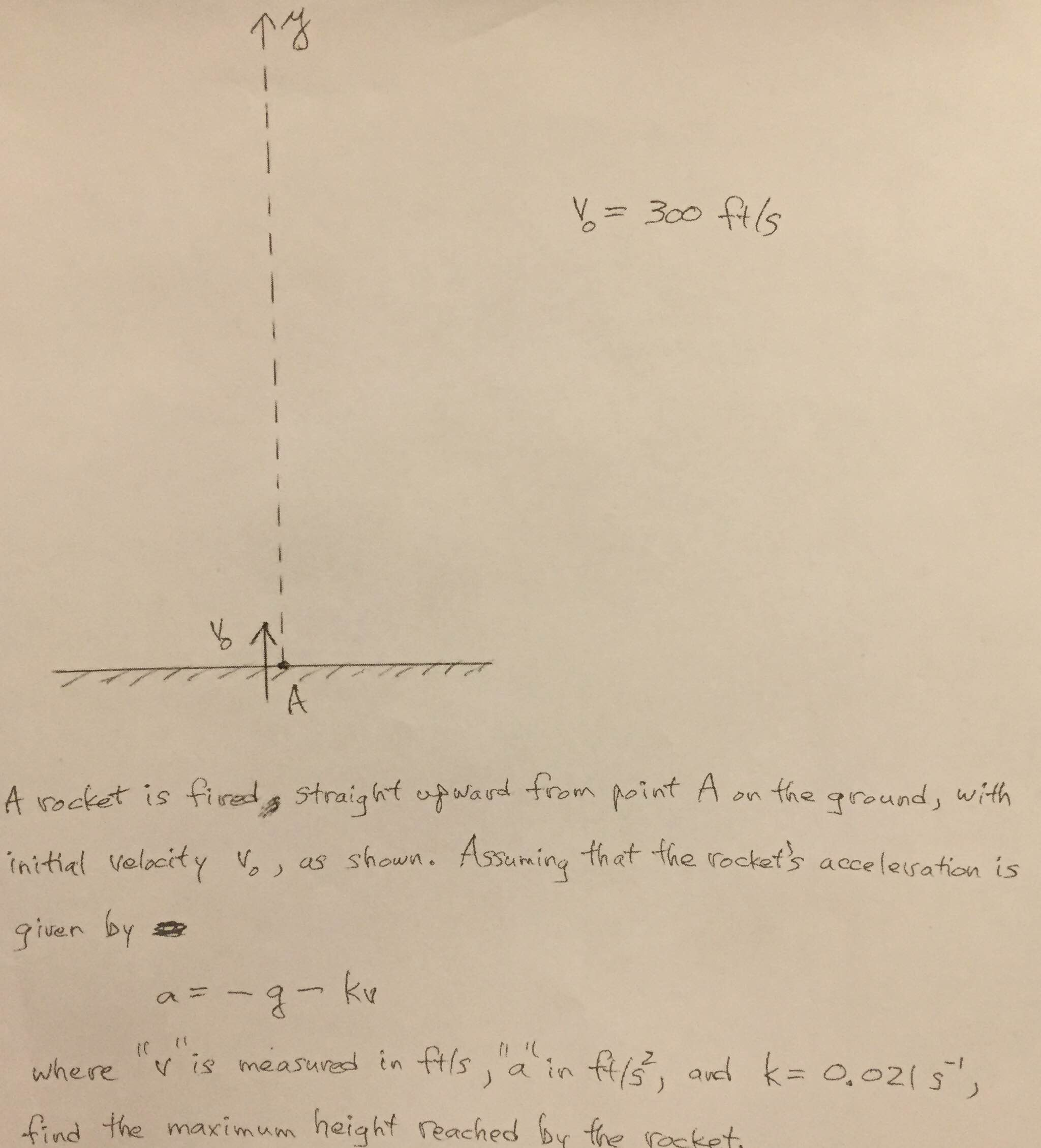 Solved A rocket is fired straight upward from point A on the | Chegg.com
