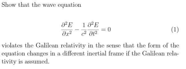Solved Show that the wave equation partial^2 E/partial x^2 | Chegg.com