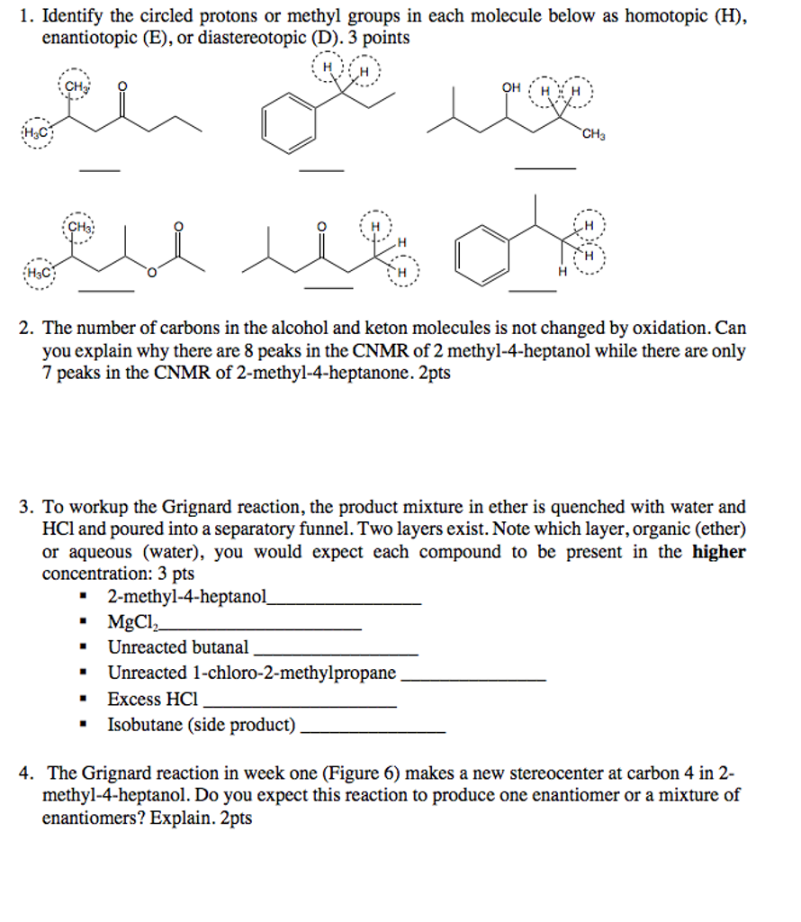 Solved Identify the circled protons or methyl groups in each | Chegg.com