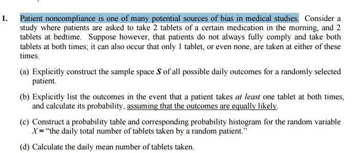 Solved Patient noncompliance is one of many potential | Chegg.com