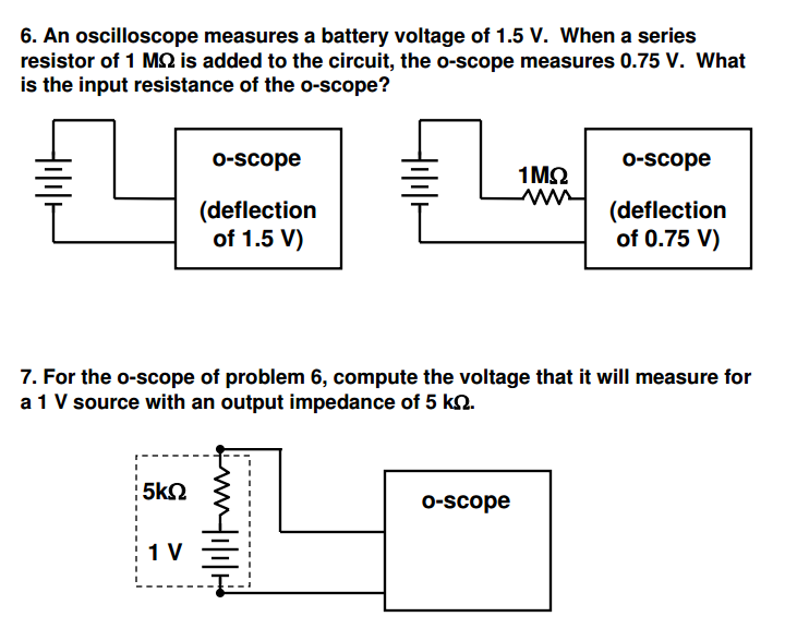 Solved An oscilloscope measures a battery voltage of 1.5 V. | Chegg.com