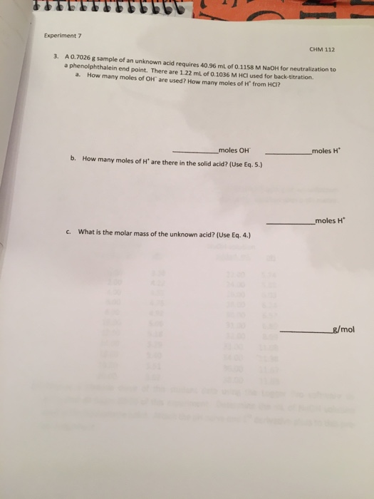 Solved CHM 112 Experiment 7 Pre-Laboratory Assignment Name: | Chegg.com Solved CHM 112 Experiment 7 Pre-Laboratory Assignment Name: | Chegg.com