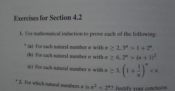 Solved Exercises for Section 4.2 1. Use mathematical | Chegg.com
