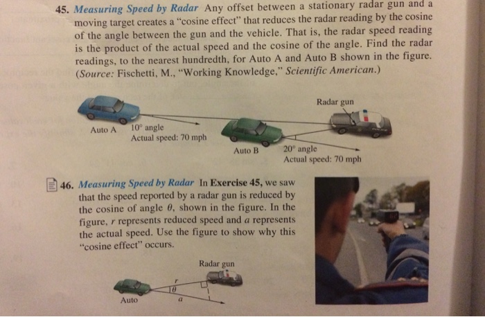 Solved Measuring Speed by Radar Any offset between a | Chegg.com
