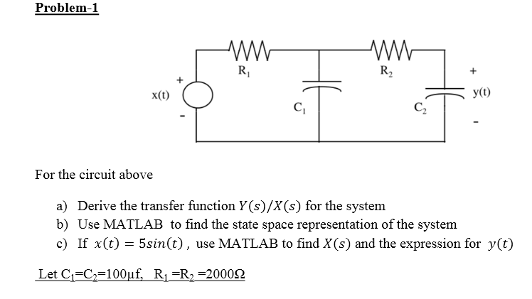 Solved Problem-1 For the circuit above a) Derive the | Chegg.com