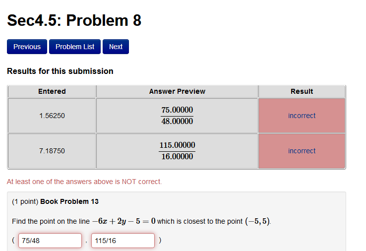 Solved Sec4.5: Problem 8 PreviouS Problem List Next Results | Chegg.com