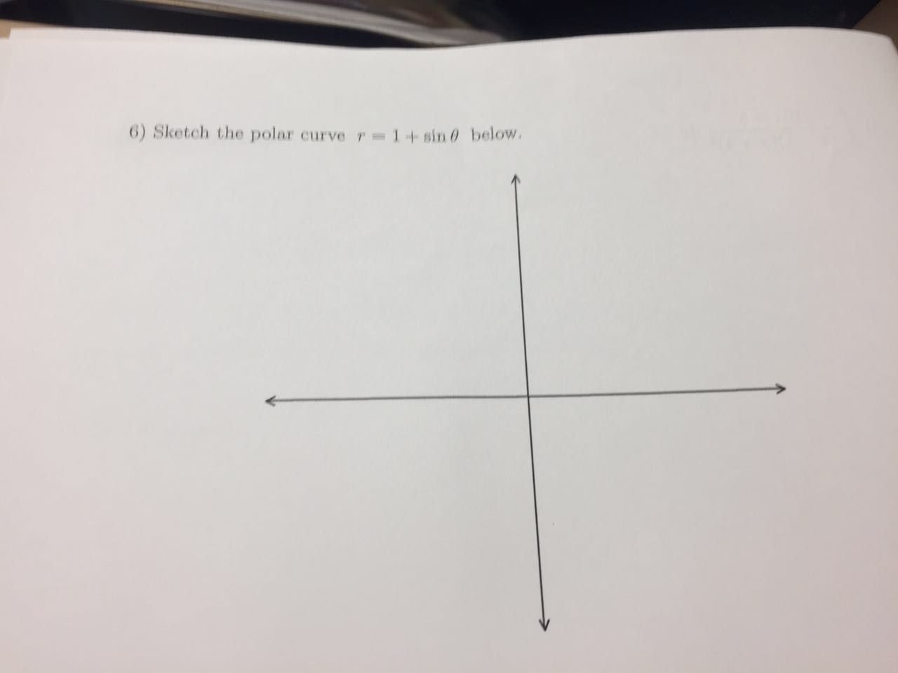Solved 6) Sketch the polar curve r = 1 +sin theta below. | Chegg.com