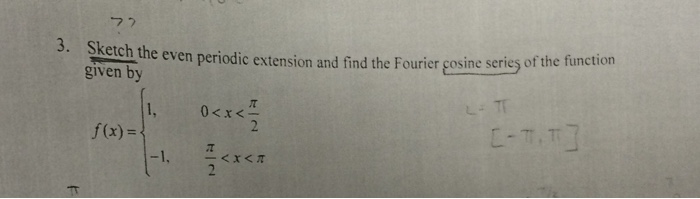 Solved Sketch the even periodic extension and find the | Chegg.com