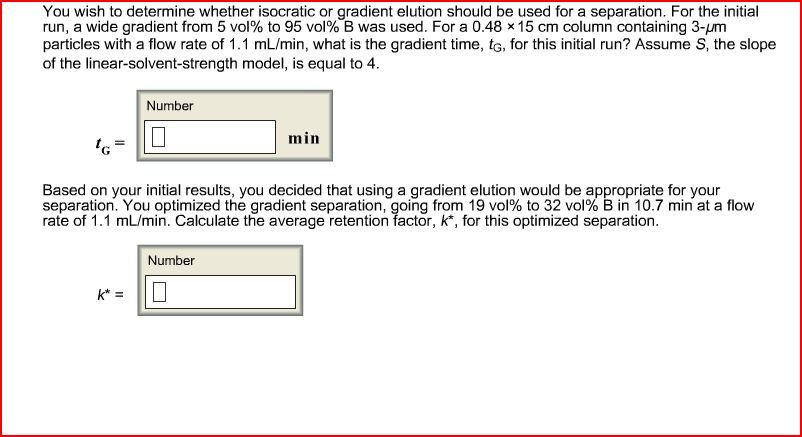 Solved You wish to determine whether isocratic or gradient | Chegg.com
