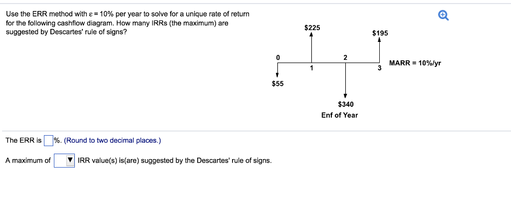 Solved Use the ERR method with e-10% per year to solve for a | Chegg.com