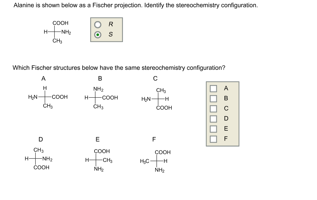 Solved Alanine is shown below as a Fischer projection. | Chegg.com