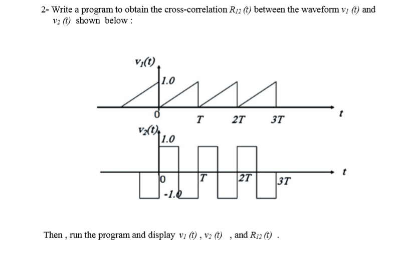Solved 2- Write a program to obtain the cross-correlation | Chegg.com
