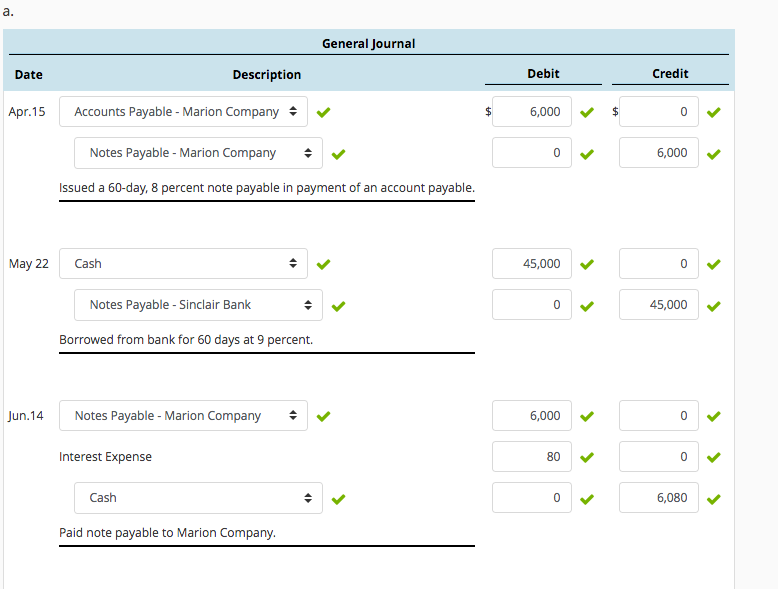 Solved Journal Entries for Accounts and Notes Payable Simon | Chegg.com