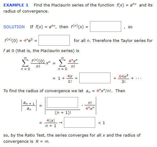 Solved X E4x And Its Example 1 Find The Maclaurin Series