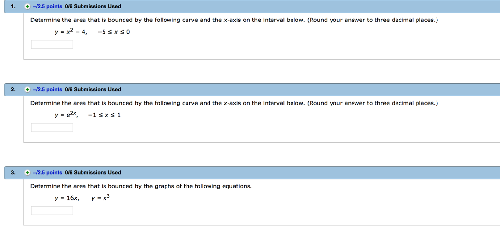 Solved 1. -12.5 points 0/6 Submissions Used Determine the | Chegg.com