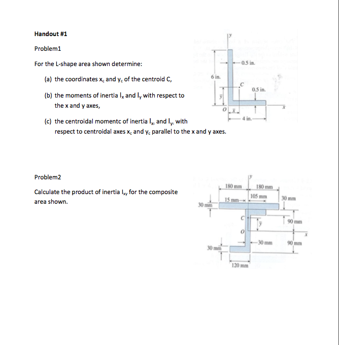 Solved For the L-shape area shown determine: (a) the | Chegg.com