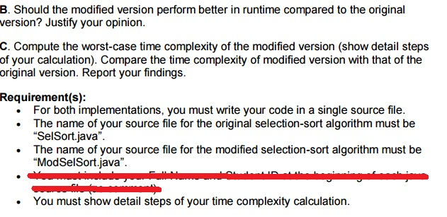Solved Modified Selection Sort Algorithm While Sorting A 3351