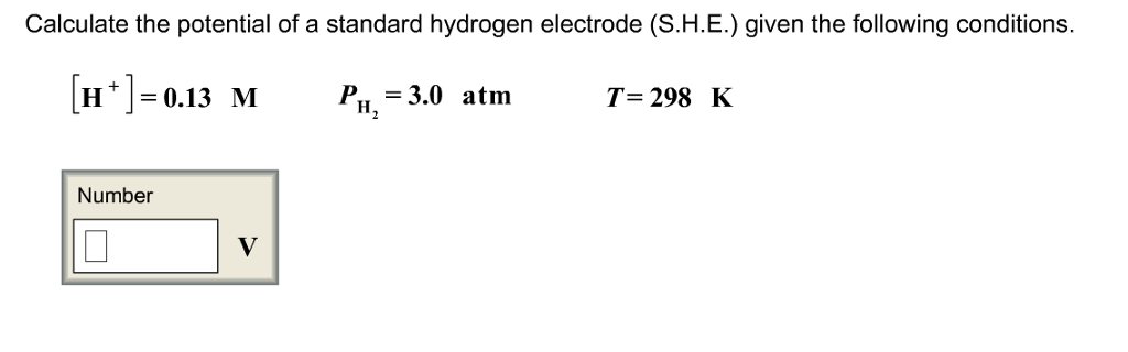 Solved Calculate the potential of a standard hydrogen | Chegg.com