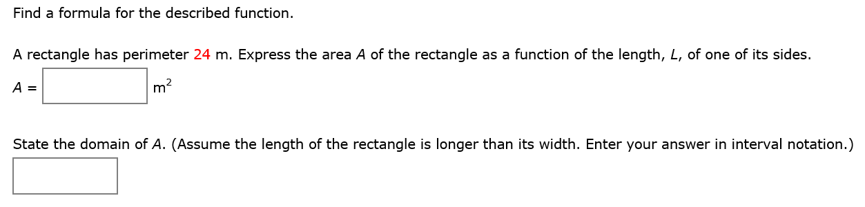 Solved Find a formula for the described function. A | Chegg.com