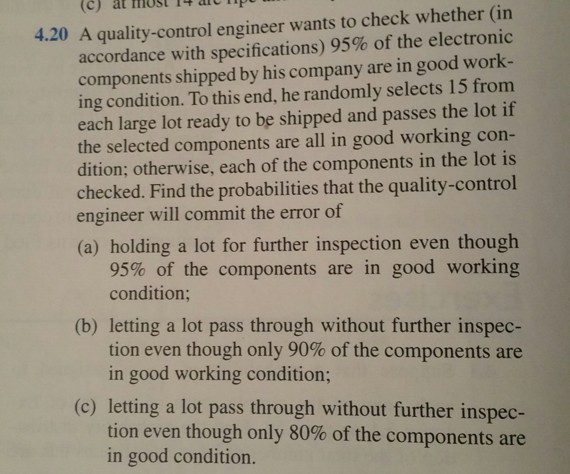 Solved A quality-control engineer wants to check whether (in | Chegg.com