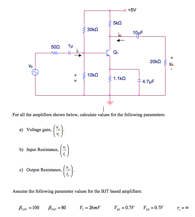 Solved For all the amplifiers shown below, calculate | Chegg.com