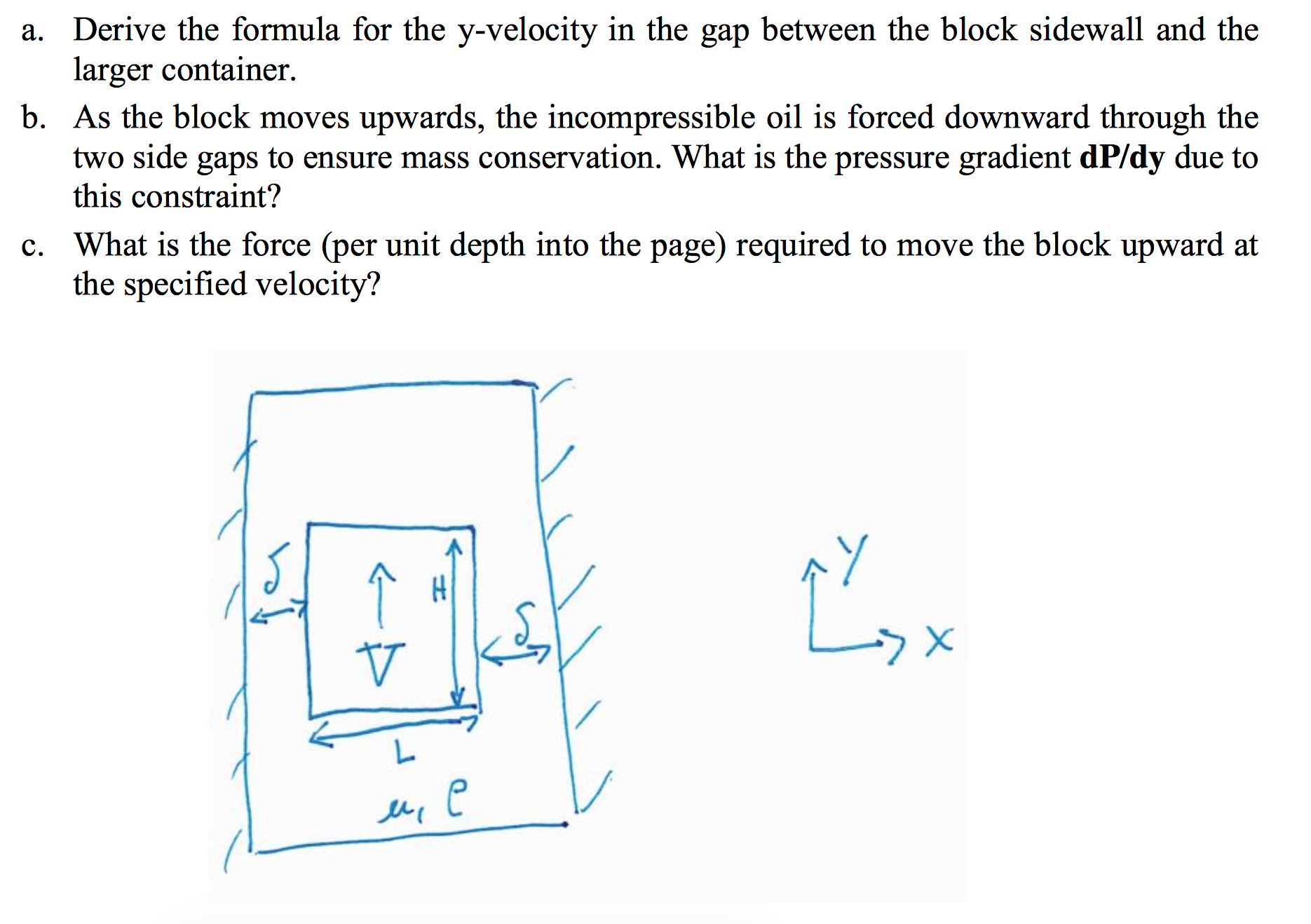 Solved A 2D rectangular piston of width L = 0.05 m and | Chegg.com