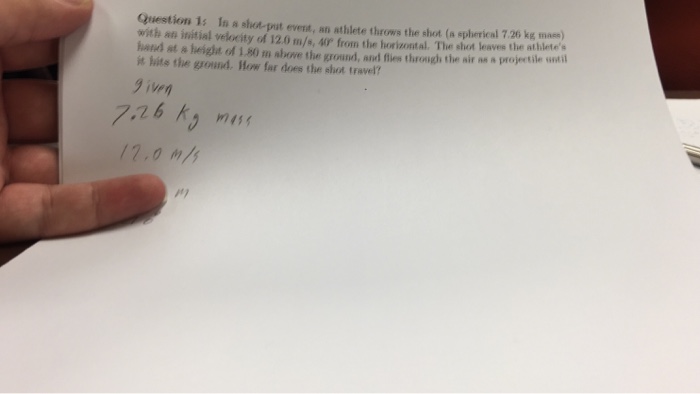 Solved In a shot-put event, an athlete throws the shot (a | Chegg.com