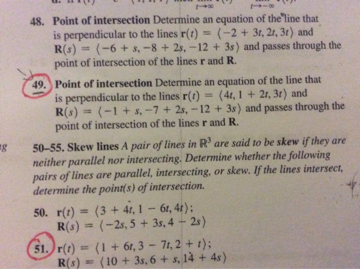Solved Point of intersection Determine an equation of the | Chegg.com
