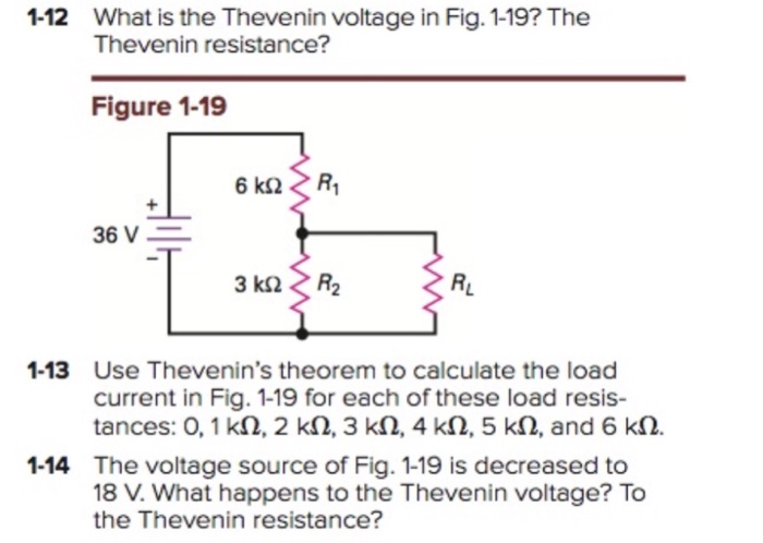 Solved What is the Thevenin voltage in Fig. 1-19? The | Chegg.com