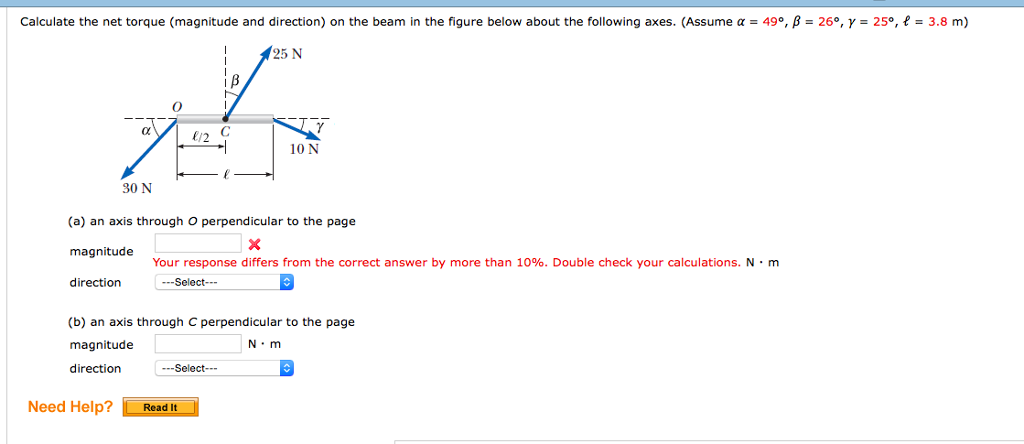 Solved Calculate The Net Torque Magnitude And Direction On