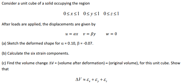 Solved Consider a unit cube of a solid occupying the region | Chegg.com