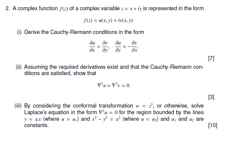 Solved 2. A complex function f(z) of a complex variable z-x+ | Chegg.com