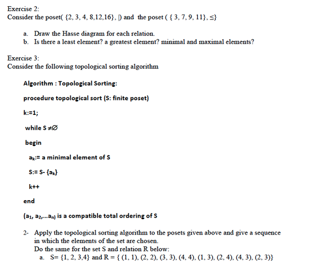 Solved Consider the poset({2, 3, 4, 8, 12, 16}, |) and the | Chegg.com Solved Consider the poset({2, 3, 4, 8, 12, 16}, |) and the | Chegg.com