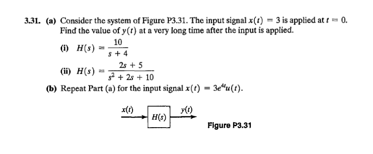 Solved Consider the system of Figure P3.31. The input signal | Chegg.com