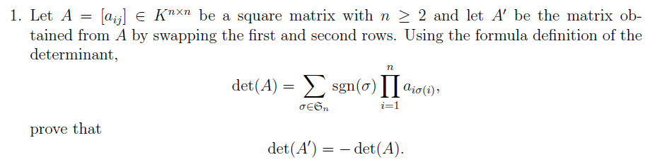 Solved 2 Anod 1 Let A A E Knxn Be A Square Matrix With N