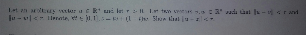 Solved Let an arbitrary vector u elementof R^n and let r > | Chegg.com