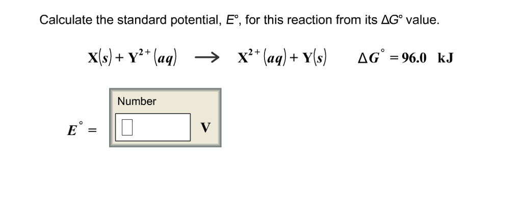 Solved Calculate the standard potential, E°, for this | Chegg.com