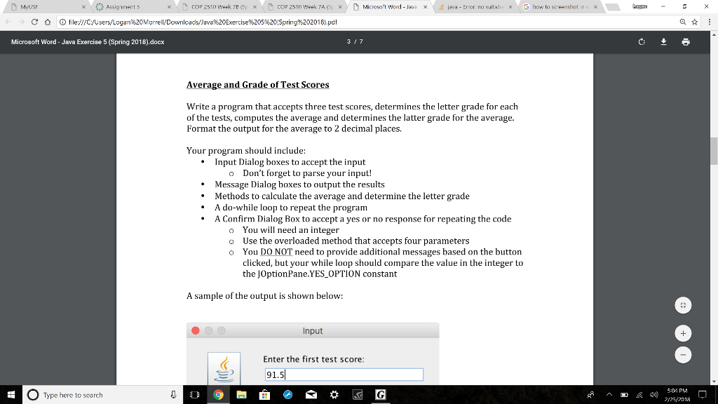 Solved Assignment 5 、 COP 2510 week 7B灼 Mic osoit Weed-Wa G | Chegg.com