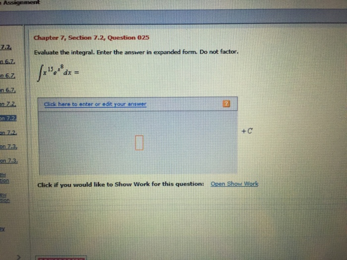 Solved Evaluate the integral. Enter the answer in expanded | Chegg.com