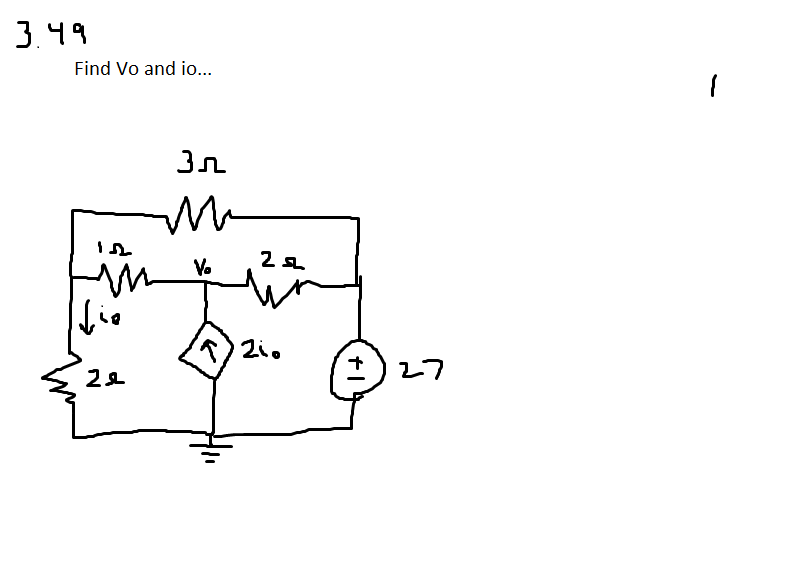 Solved Find Vo and io | Chegg.com Solved Find Vo and io | Chegg.com