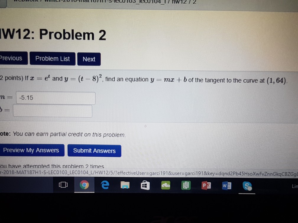 Solved W12: Problem 2 revious Problem List Next 2 points) If | Chegg.com