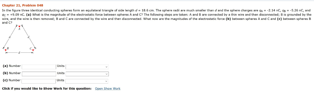 Solved In the figure three identical conducting spheres form | Chegg.com
