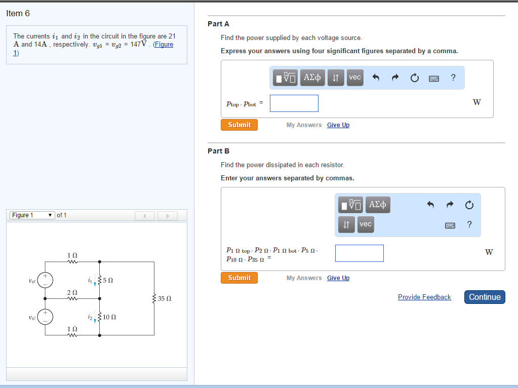 Solved The currents i1 and i2 in the circuit in the figure | Chegg.com